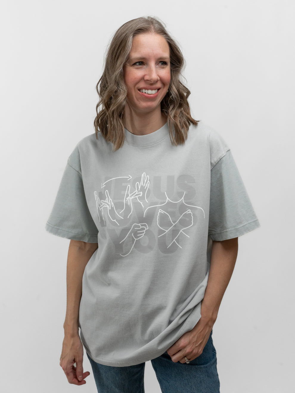 JESUS LOVES YOU ASL T-SHIRT - STONE – Sincerely, God